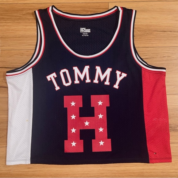 Tommy Hilfiger | Tops | Tommy Hilfiger Denim Basketball Jersey | Poshmark